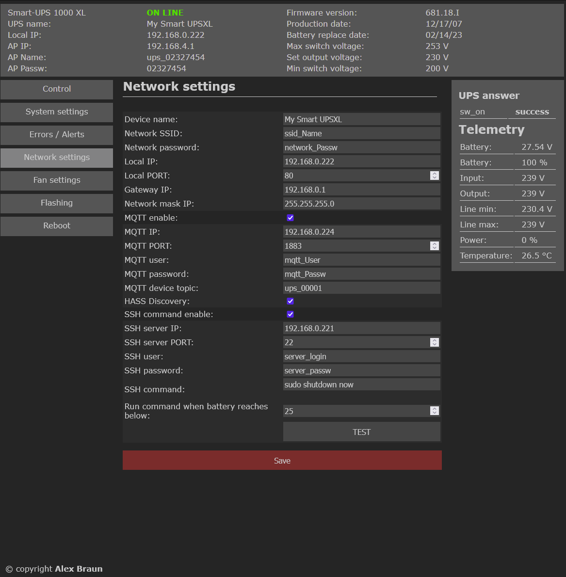 GitHub - AleksandrBraun/Smart-UPS-SNMP-Card: WiFi network card support ...