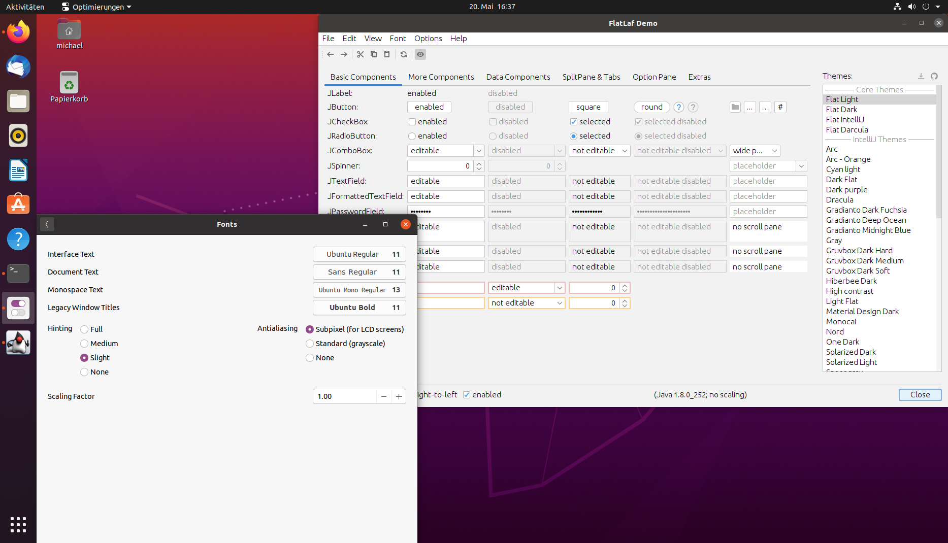 Fonts are not properly rendered on Ubuntu 20.04 · Issue #105 · JFormDesigner/FlatLaf · GitHub