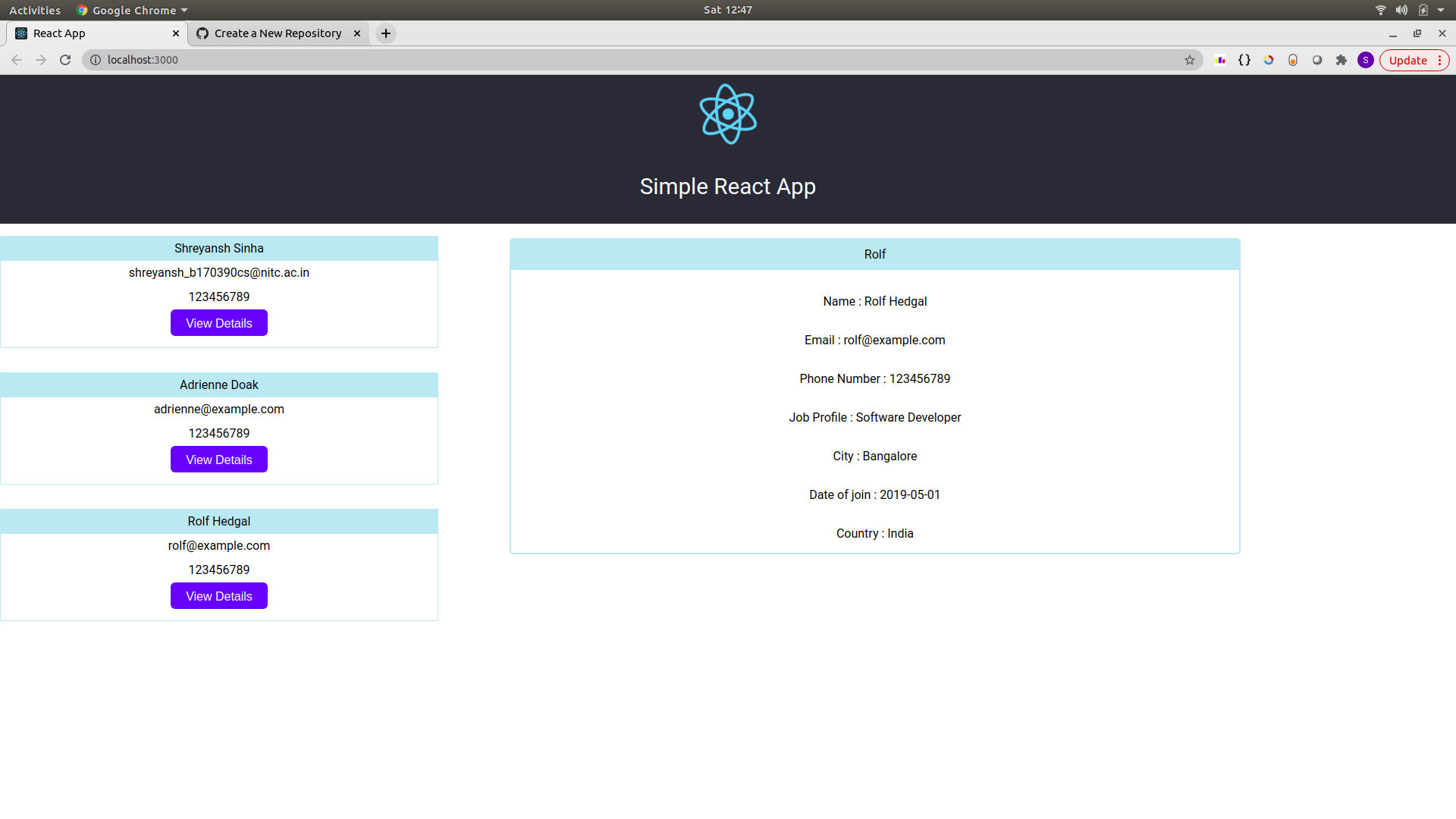 GitHub - shreyansh-sinha/Customer-List: Basic React App