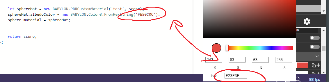 Inpector shows different aldebo color · Issue #9868 · BabylonJS/Babylon ...