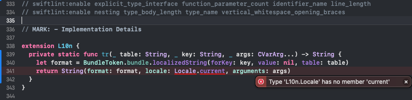 Type 'L10n.Locale' has no member 'current' · Issue #997 · SwiftGen/SwiftGen · GitHub
