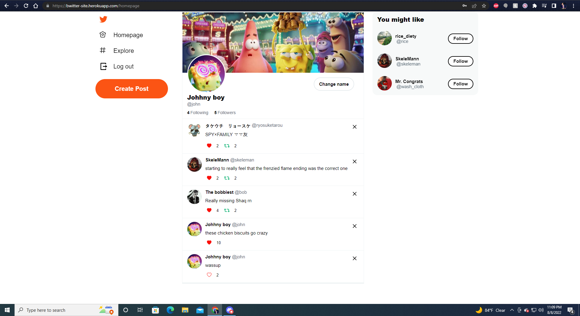 GitHub - goodpaulo/Bwitter: Twitter clone website. Users can sign up and log in, write and like ...