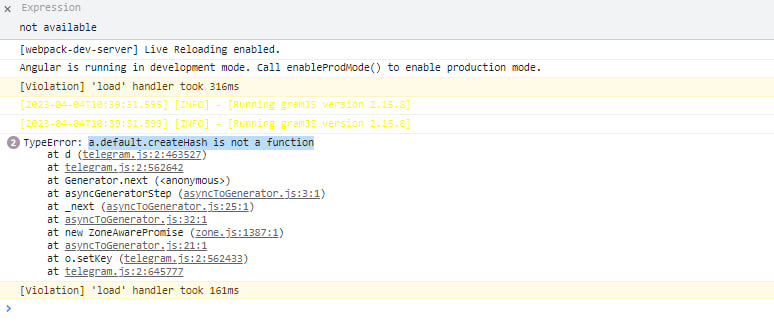 browsers a.default.createHash undefine · Issue #514 · gram-js/gramjs · GitHub