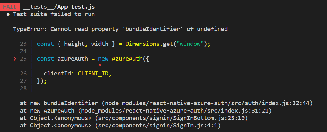 Cannot Read Property Bundleidentifier Of Undefined When Trying To Test Using Jest · Issue 109