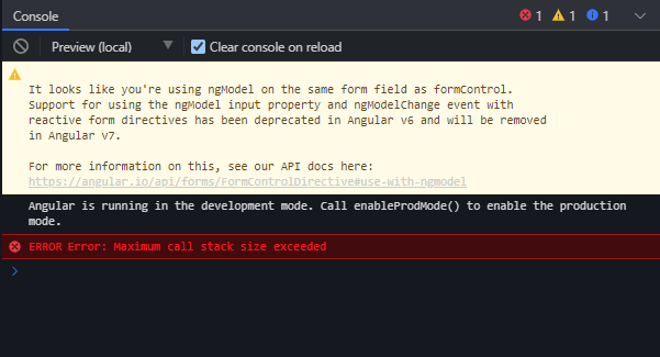 Rangeerror Maximum Call Stack Size Exceeded In V51022510235102651032 · Issue 3187