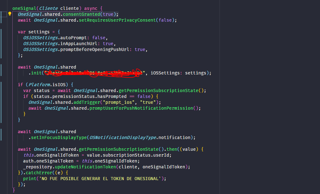 java.lang.NullPointerException: Attempt to invoke virtual method 'com.onesignal ...