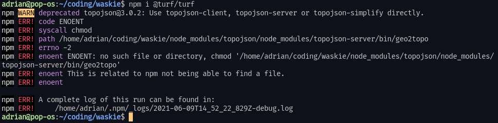 Error installing turf · Issue #2093 · Turfjs/turf · GitHub