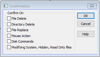 In the confirmation options dialog, the group frame is overlapped by ...