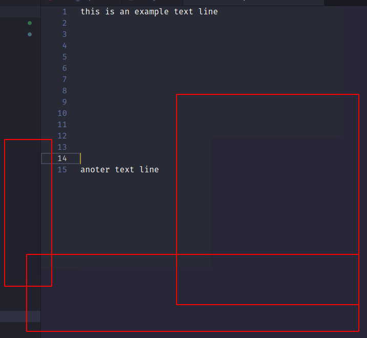 Color themes apear blocky in empty regions of the editor window ...
