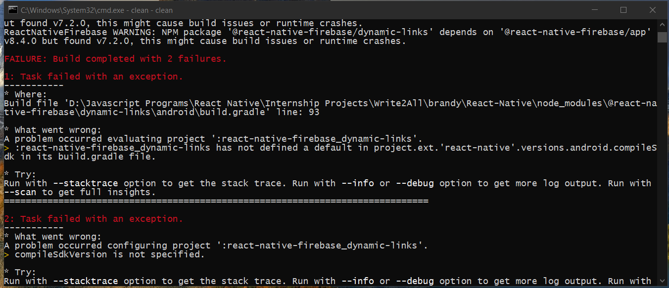 Build error with @react-native-firebase/dynamic-links v7.5.0 and above · Issue #29865 · facebook ...