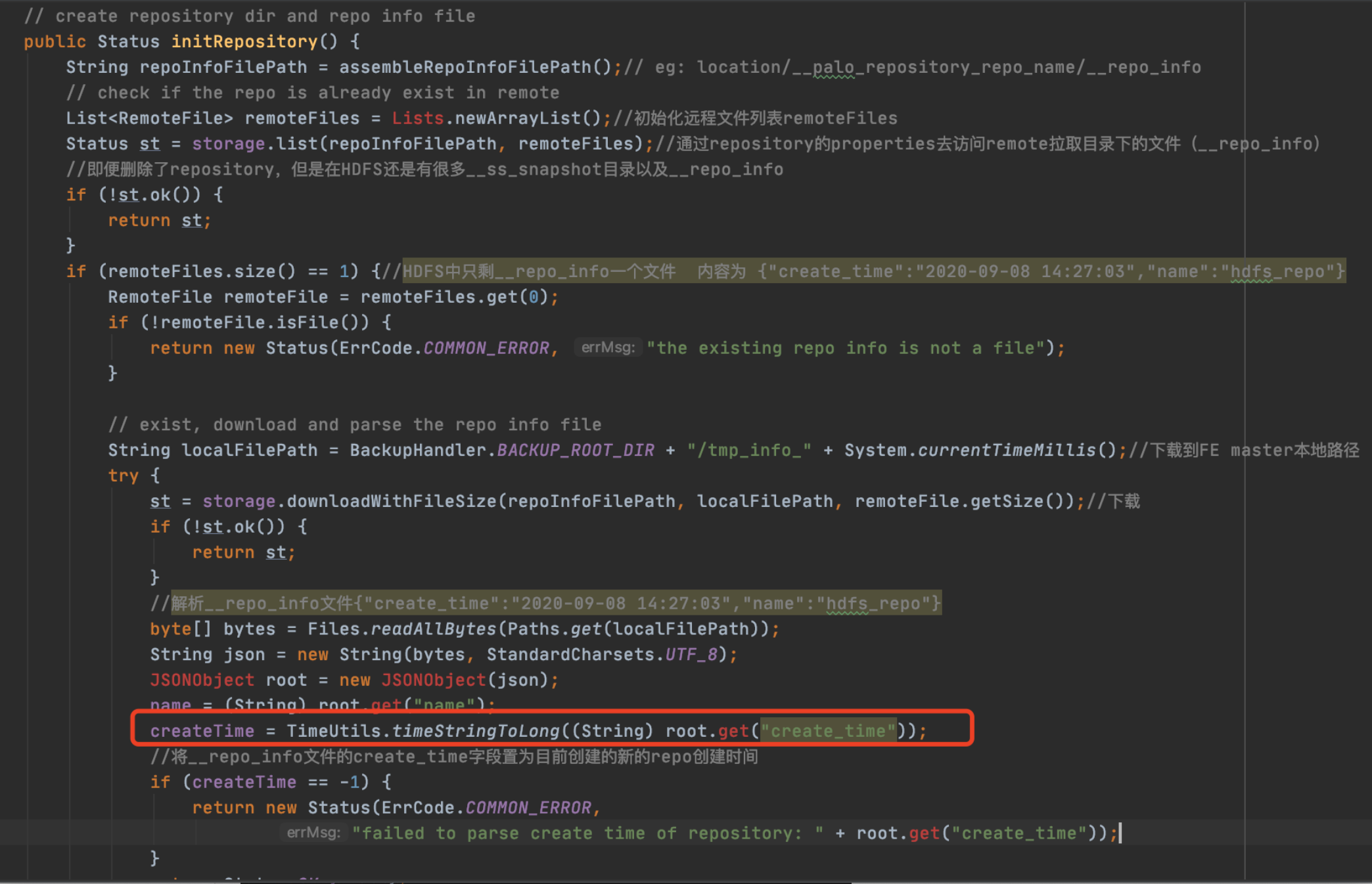 downLoad and parse __repo_info file can update createTime when creating repository which name is ...
