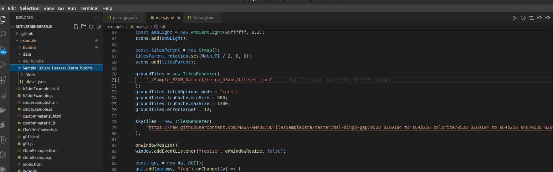 how to run the examples · Issue #170 · NASA-AMMOS/3DTilesRendererJS · GitHub