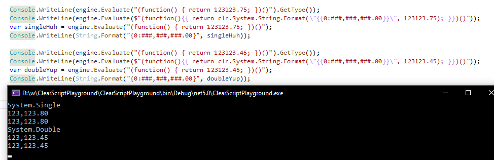 Odd behavior with numbers - Lossy conversion. Any way to bypass ClearScript's type conversion ...