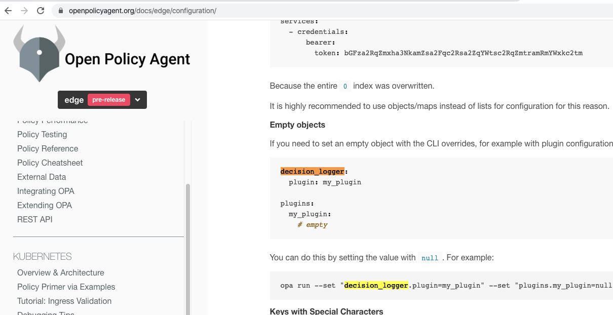 Configuration docs show invalid key in examples · Issue #2146 · open-policy-agent/opa · GitHub