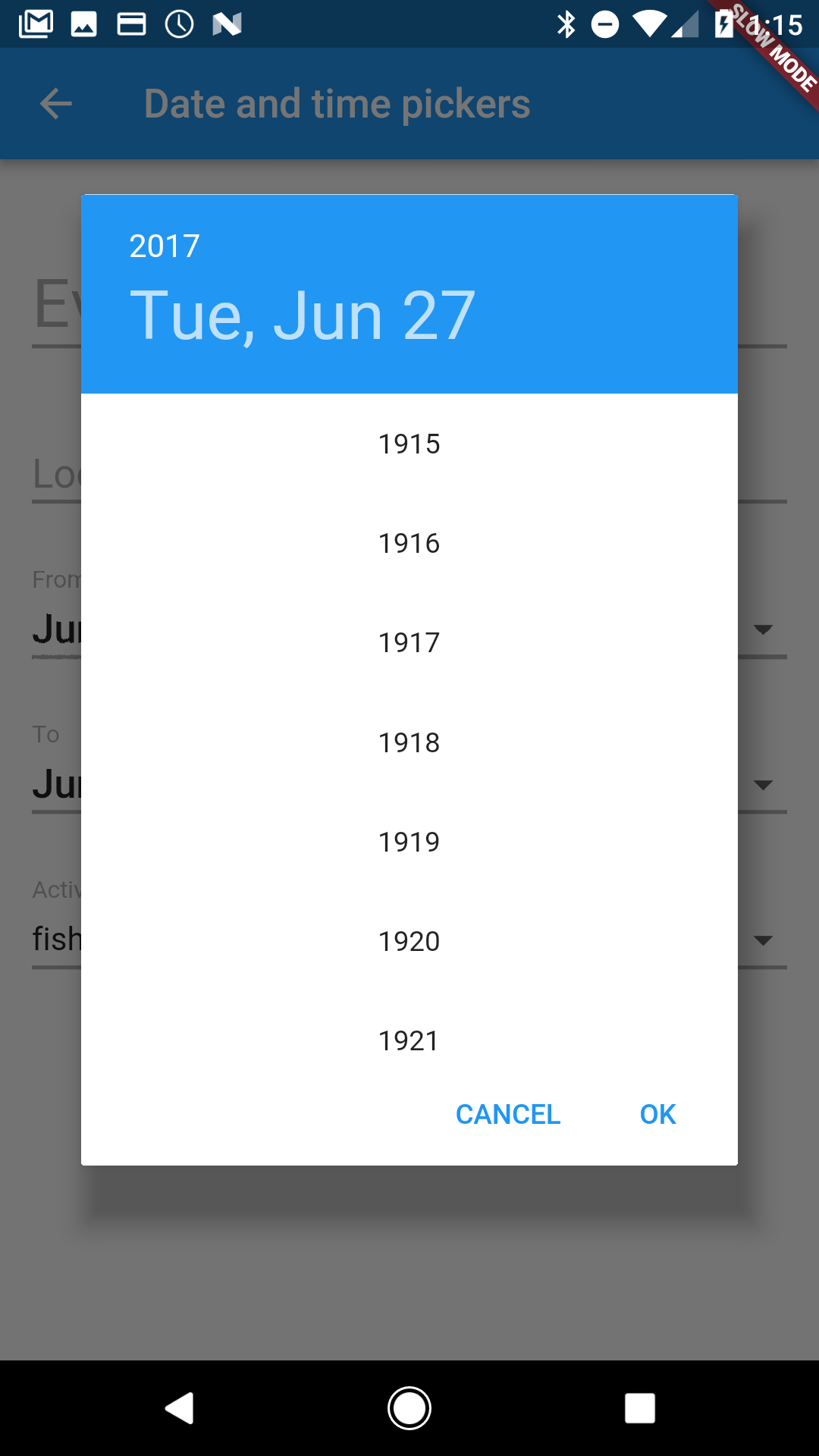 Year list in DatePicker should begin at the selected year · Issue ...