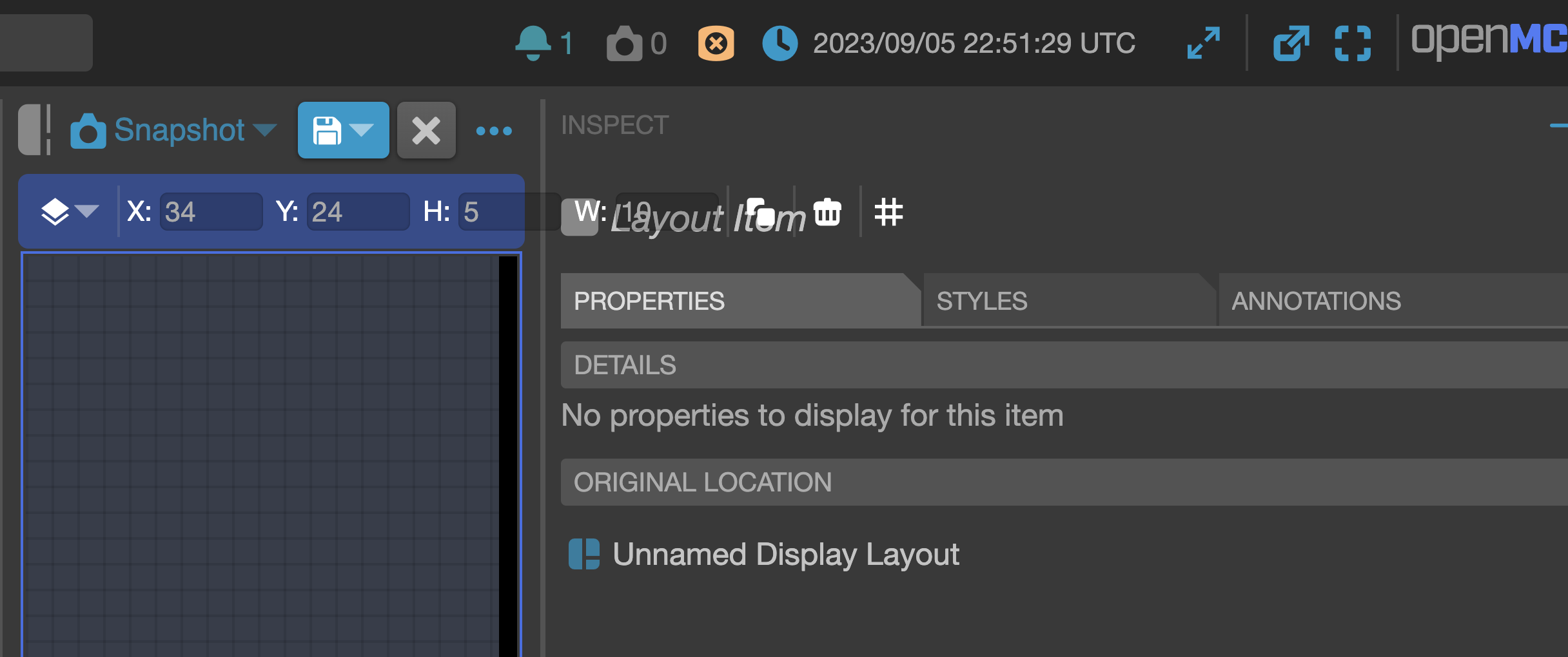 Display Layout Editing Tools Overlaps Inspector · Issue 7036 · Nasa Openmct · Github