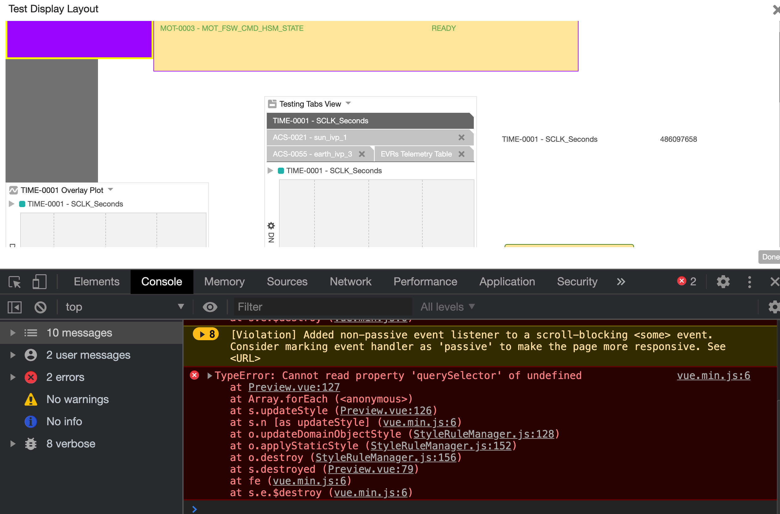 [Preview] Console error on preview close when styles applied · Issue #3316 · nasa/openmct · GitHub
