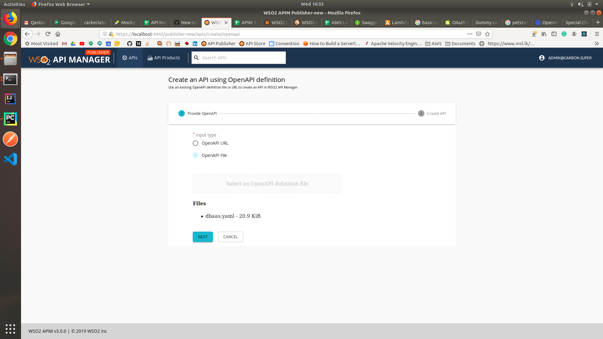 User does not have an option to remove uploaded file in Create an API using OpenAPI definition ...