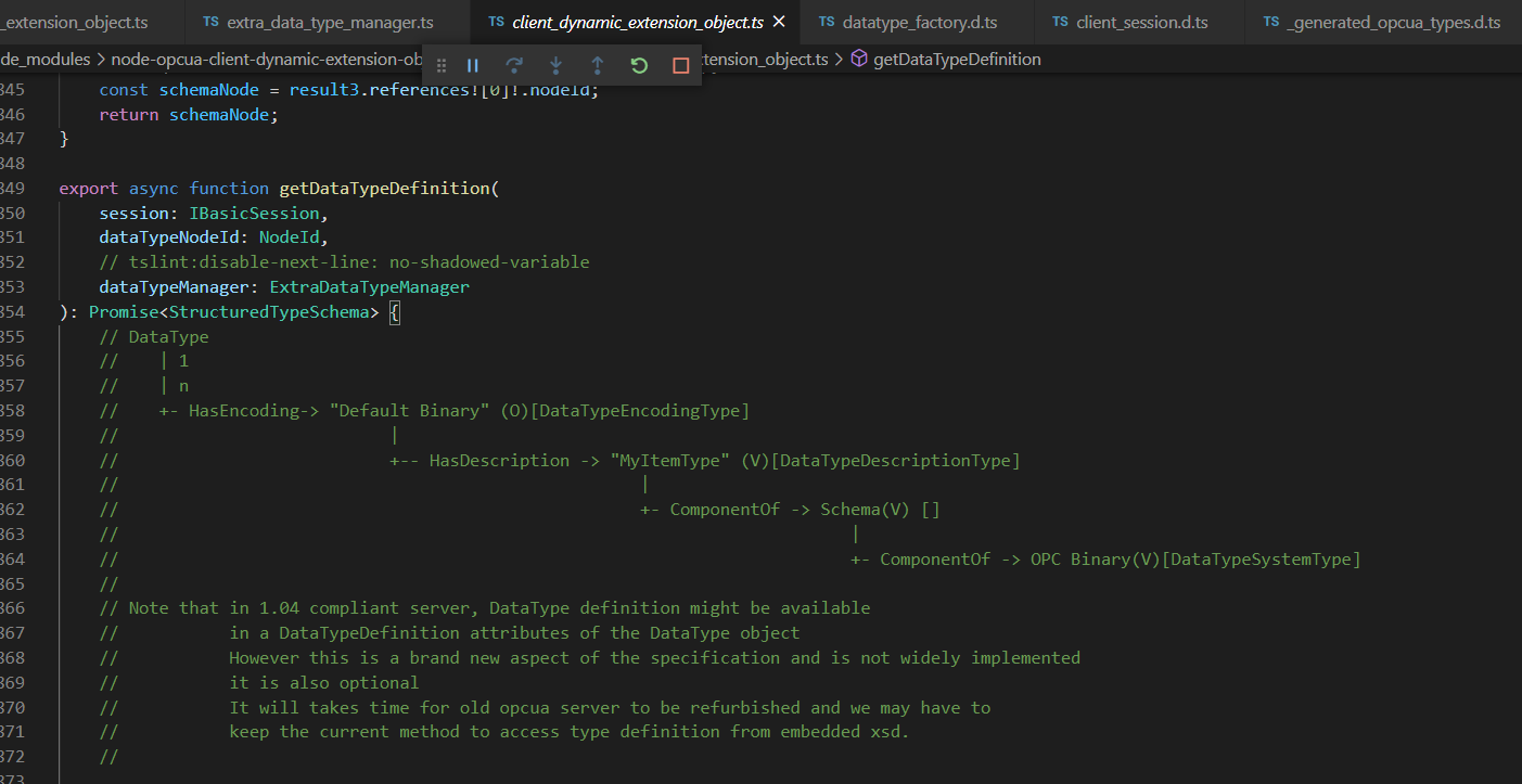 Error: getExtensionObjectConstructorFromBinaryEncoding cannot find constructor for ...