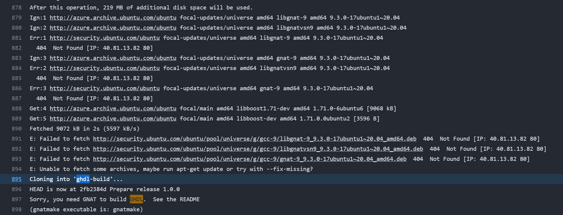 the CI failed while "install cached tools" with error that ghdl is missing. · Issue #639 ...