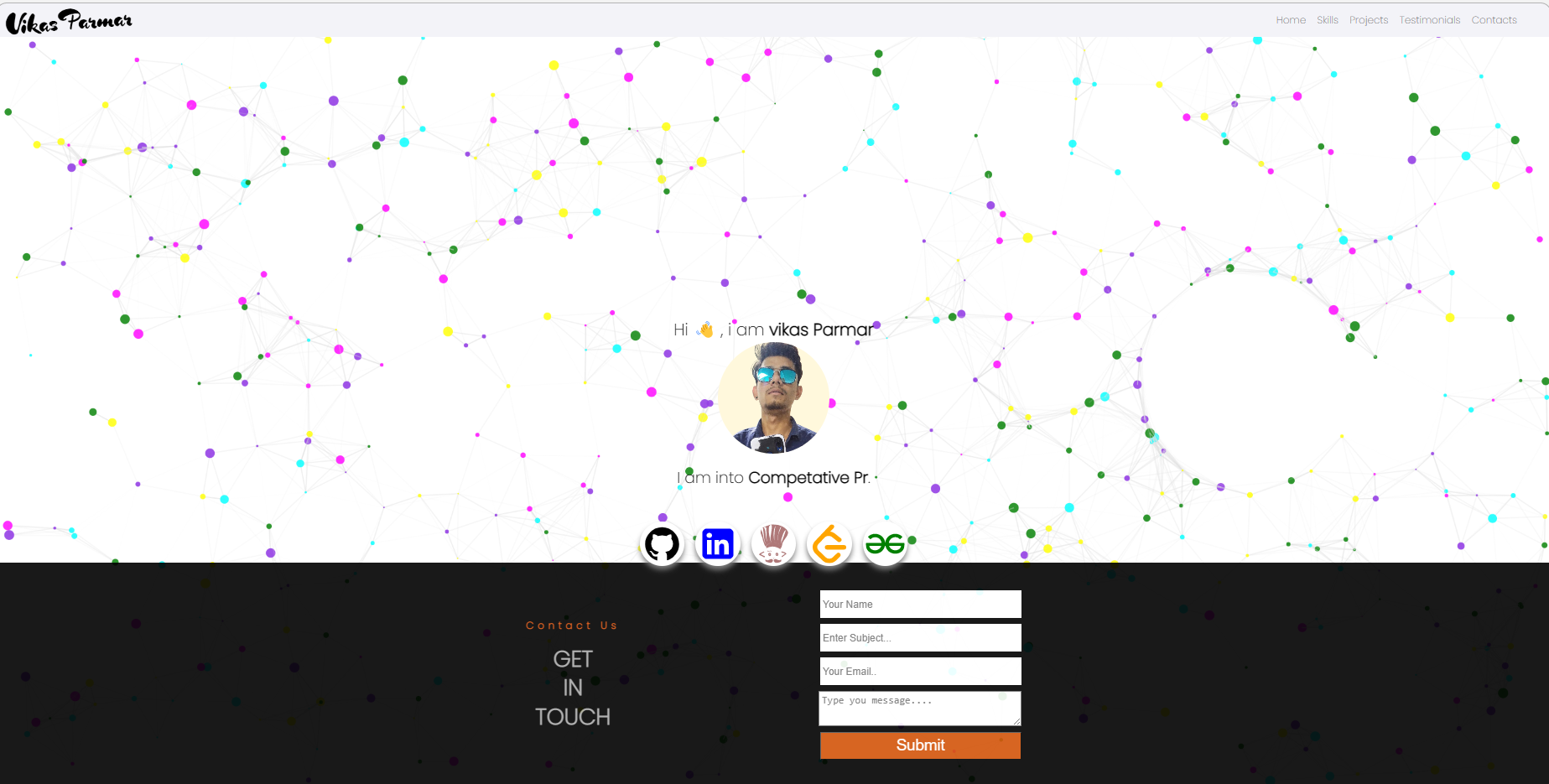 GitHub - visparmar/AwSoMe-PoRtFoLiO: this is a portfolio website using reactJs and particle-Js