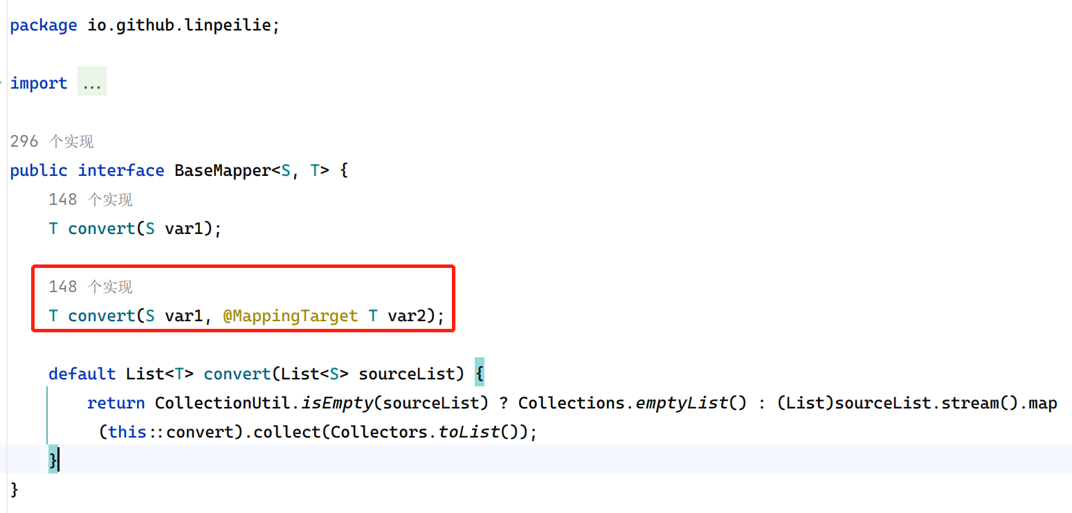 转换方法有两个,想进入t Converts Var1 Mappingtarget T Var2 · Issue 11 · Linpeiliemapstruct Plus · Github