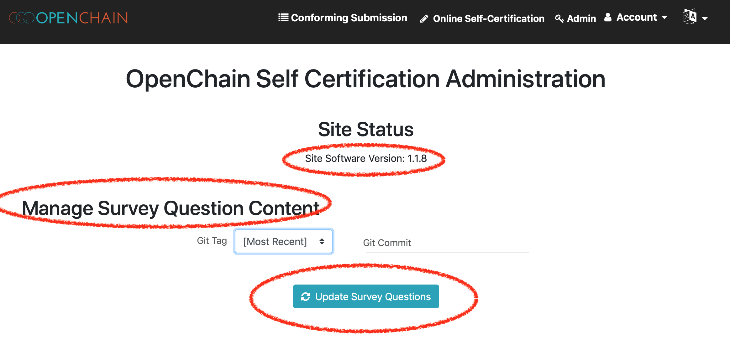 Admin page "Manage Survey Content" needs review - Title Language · Issue #58 · OpenChain-Project ...