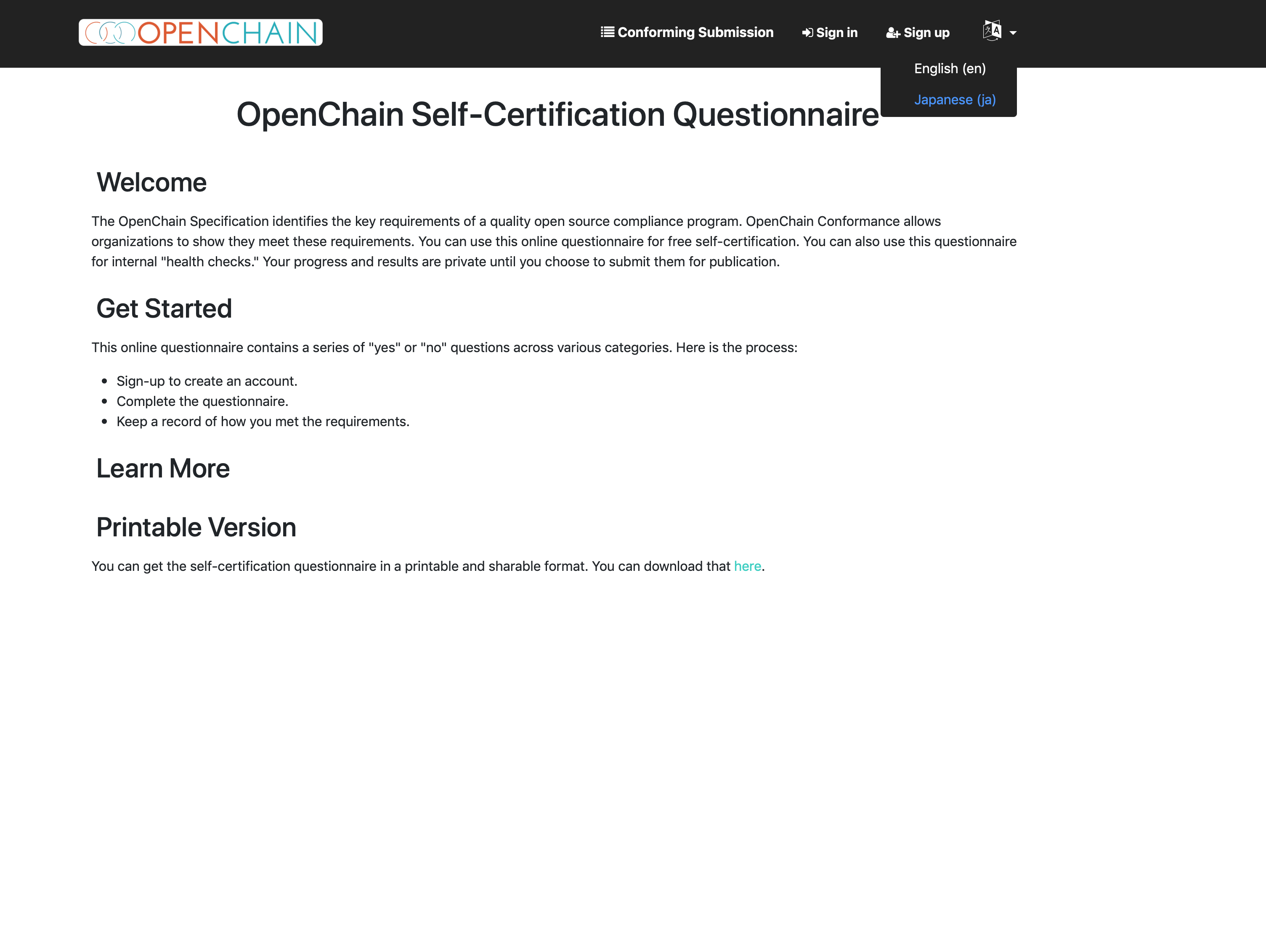 Japanese version of the WebApp is broken (displays English instead) · Issue #165 · OpenChain ...
