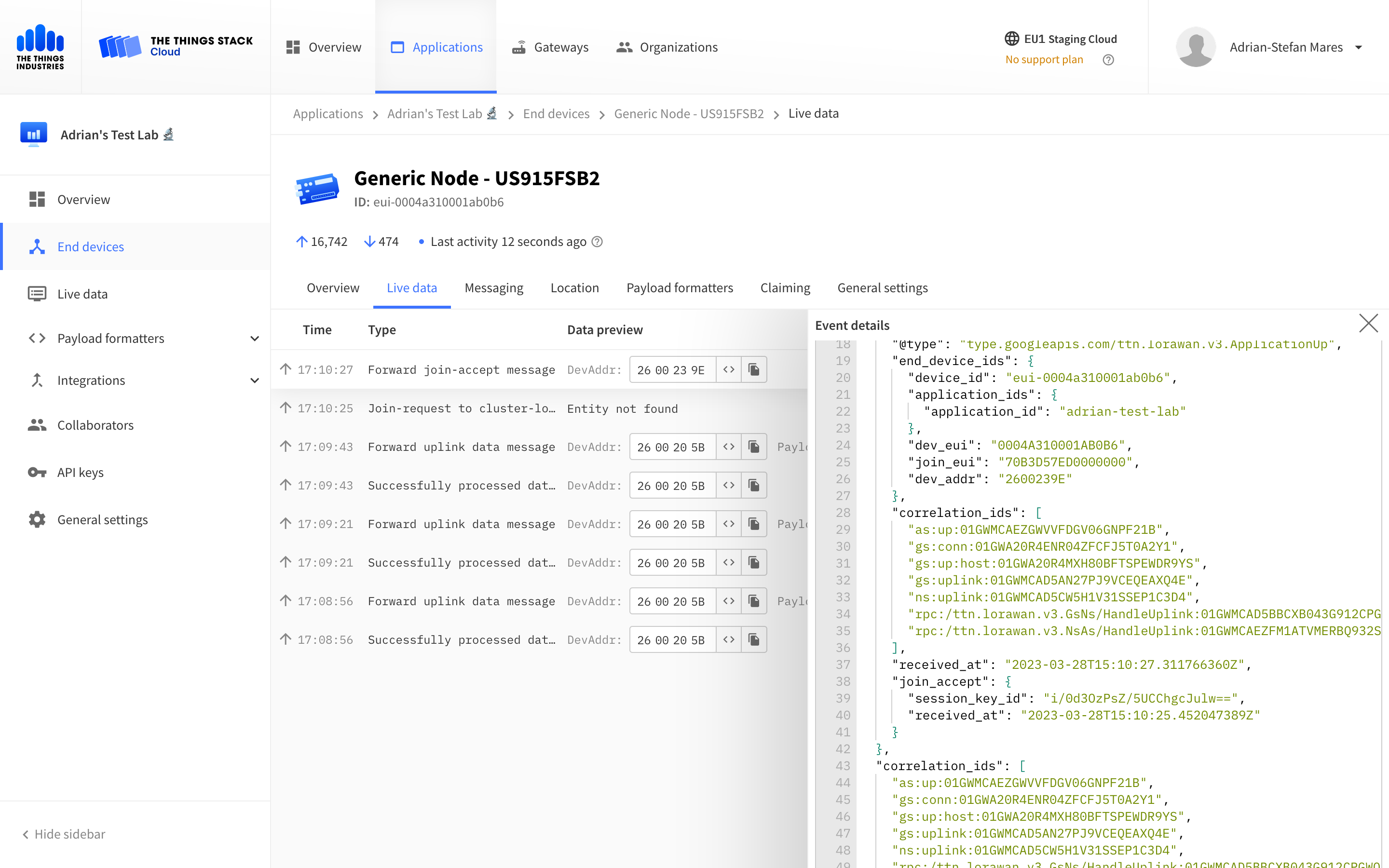 Missing Rx Metadata In Device Activations · Issue 6120 · Thethingsnetwork Lorawan Stack · Github