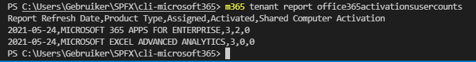 New command: m365 tenant report getOffice365ActivationsUserCounts · Issue #2258 · pnp/cli ...