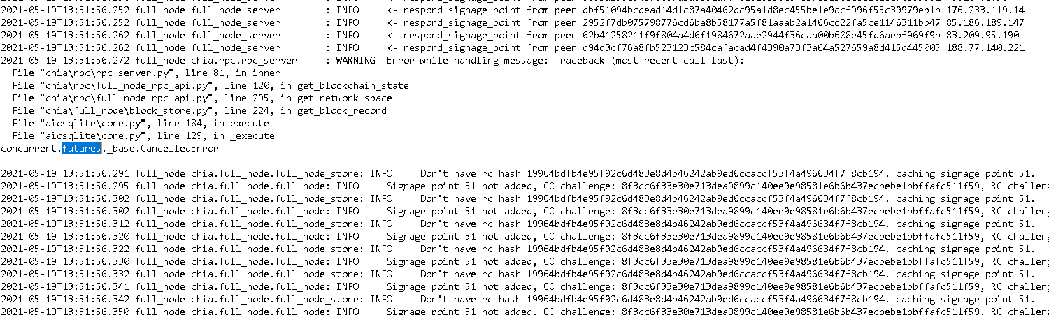 [BUG] concurrent.futures._base.CancelledError causing sync issues (not synced) · Issue #5513 ...