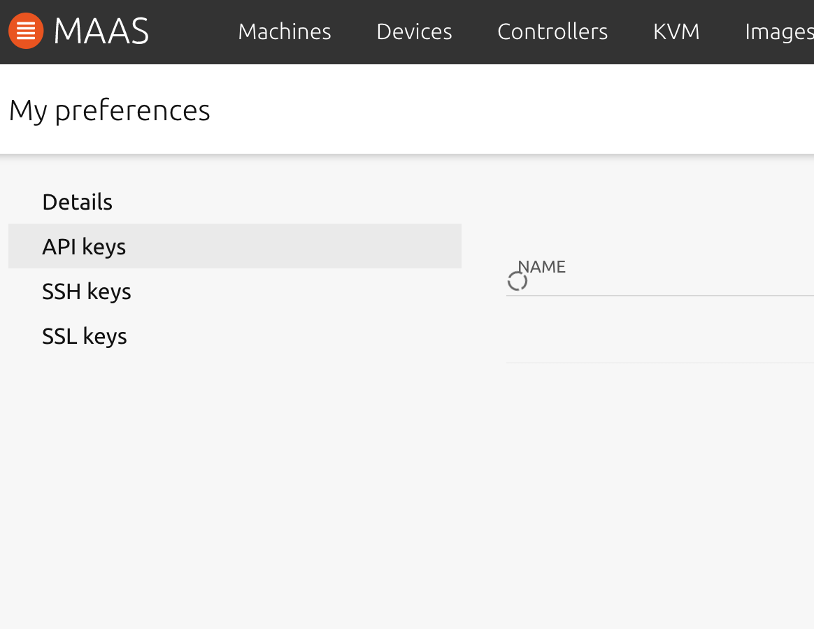 Api Keys Loading Spinner Is Misaligned · Issue 2427 · Canonicalmaas Ui · Github