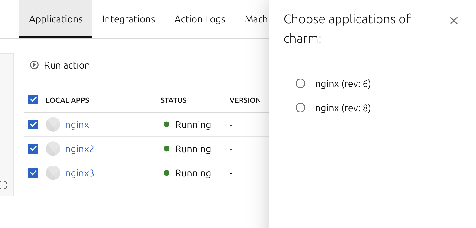 Display names of apps when displaying charms in actions panel · Issue #1534 · canonical/juju ...