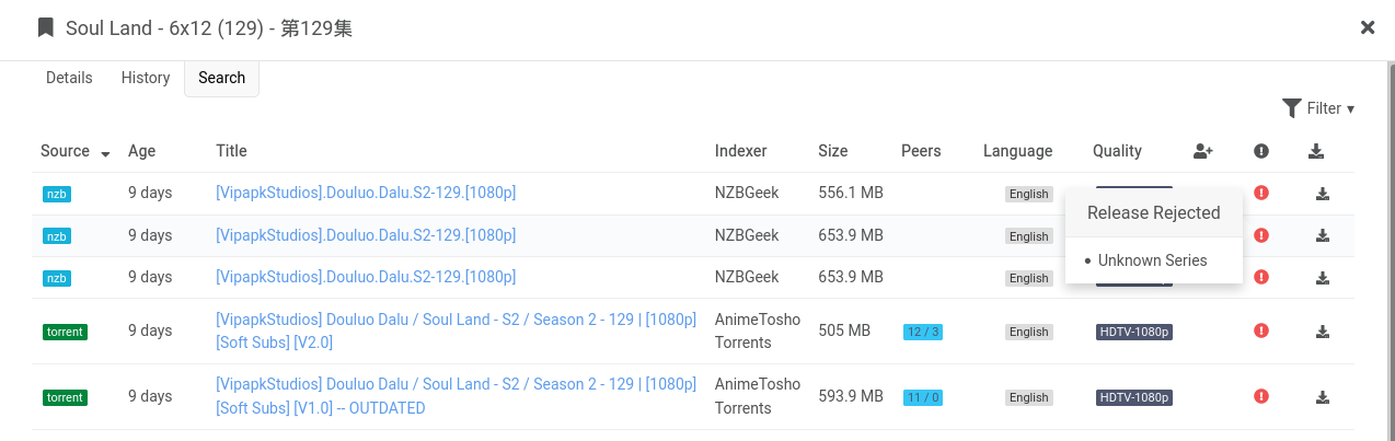 Automatic search not finding anything, manual shos "Unknown Series" · Issue #4102 · Sonarr ...