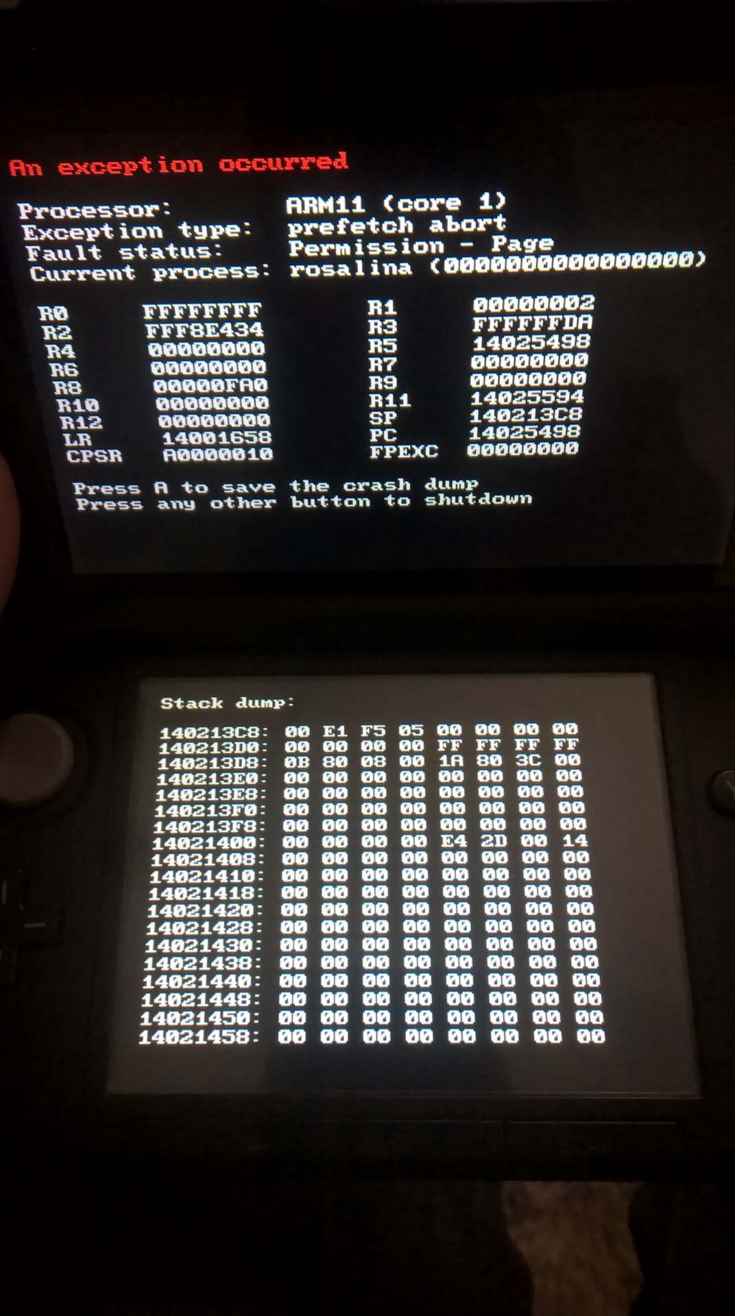 Error on Rosalina debbug option! · Issue #1029 · LumaTeam/Luma3DS · GitHub