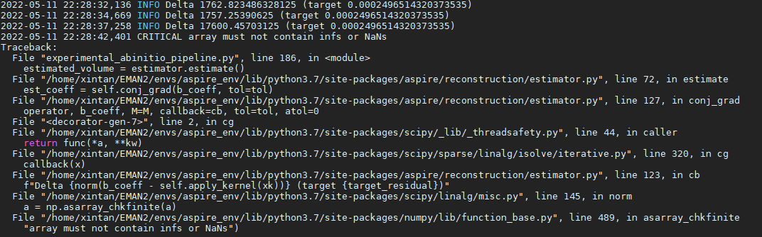 Running experimental_abinitio_pipeline.py · Issue #621 · ComputationalCryoEM/ASPIRE-Python · GitHub
