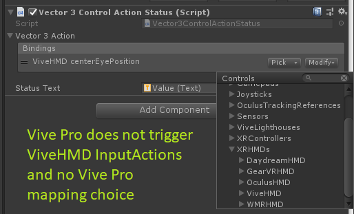 Xr The Vive Pro Doesnt Have Any Inputactions · Issue 207 · Unity