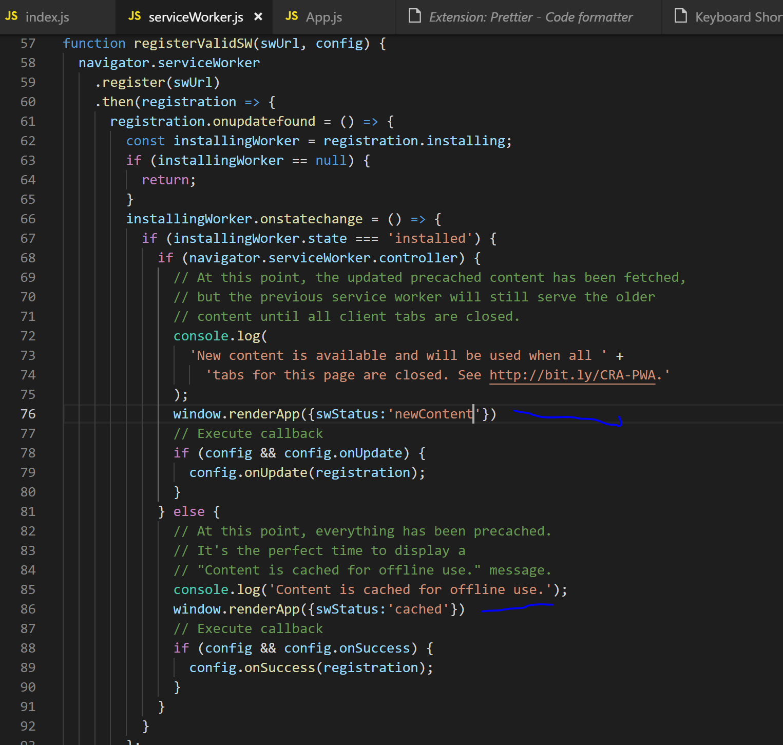 Feature request: Service Worker enhancement. Notify user of new content/content cached · Issue ...