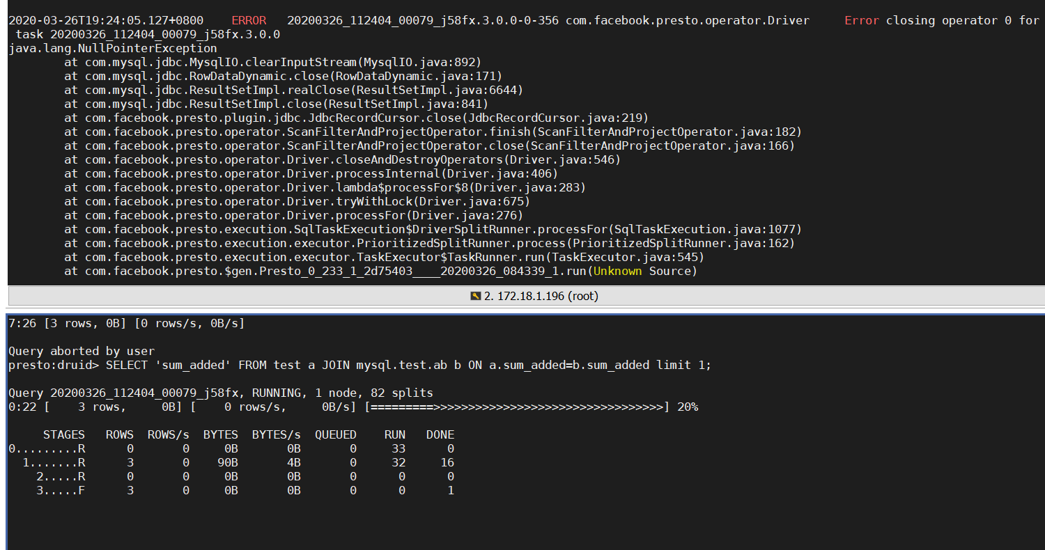 Druid connector join mysql come to nothing · Issue #14298 · prestodb/presto · GitHub