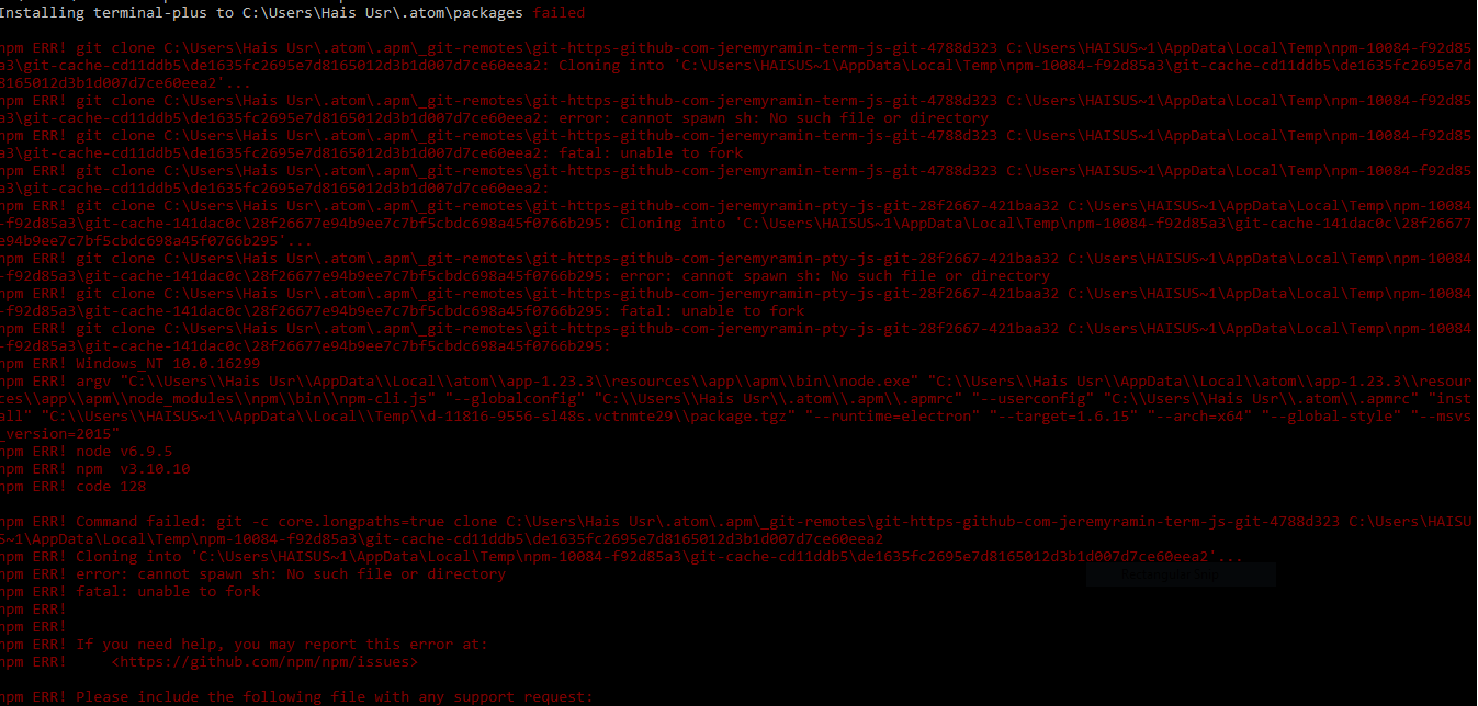 Atom Install Package error · Issue #19757 · npm/npm · GitHub