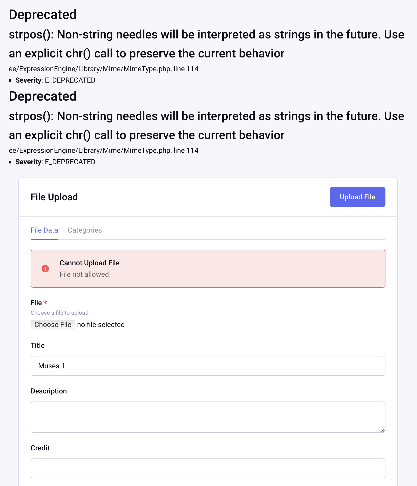 strpos() Non-string needles error · Issue #920 · ExpressionEngine/ExpressionEngine · GitHub