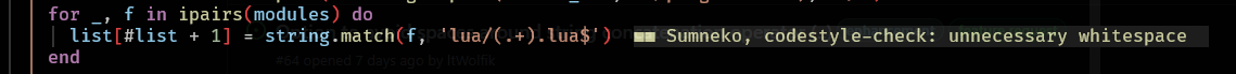 Code Stylecheck Allow Whitespace In Index Operator · Issue 1621 · Lualslua Language Server