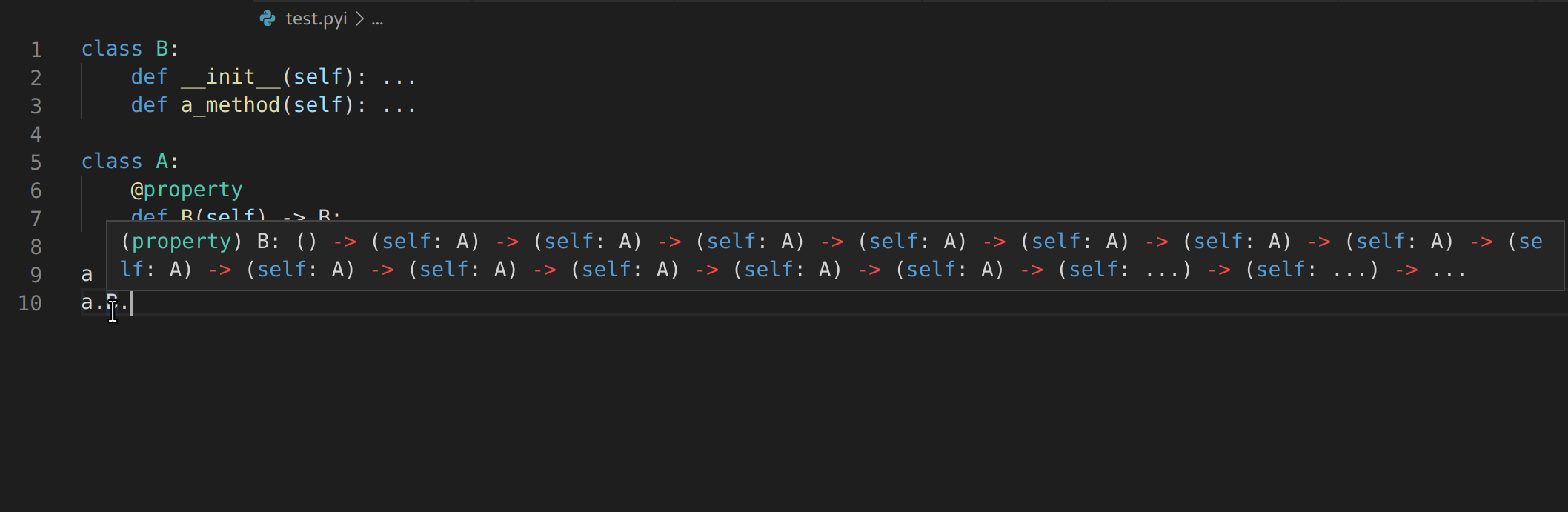 Type inference of a property named after a class · Issue #972 · microsoft/pyright · GitHub