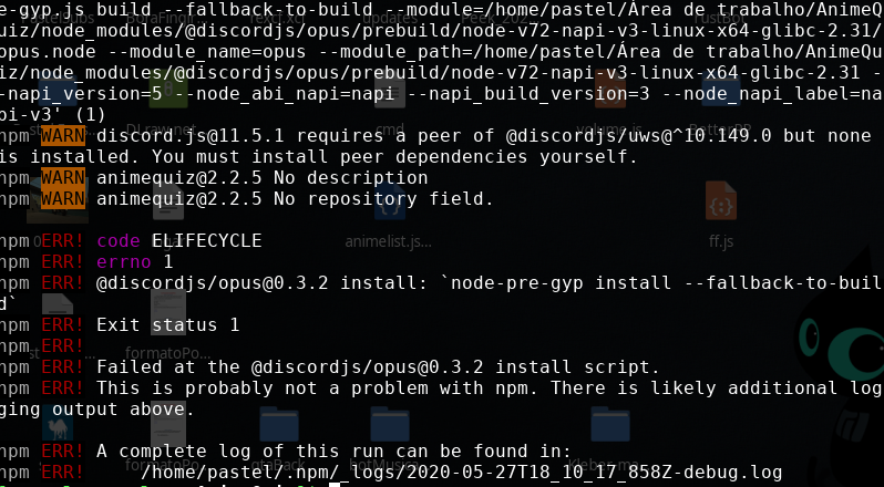 Error Node Pre Gyp Cant Download The Pre Built Binaries From Github · Issue 23 · Discordjsopus