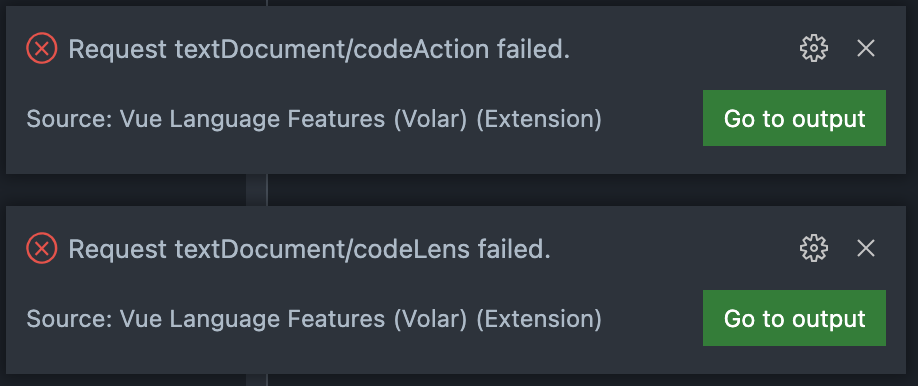 Volar extension crashes when i a "div" element in Vuejs template ...