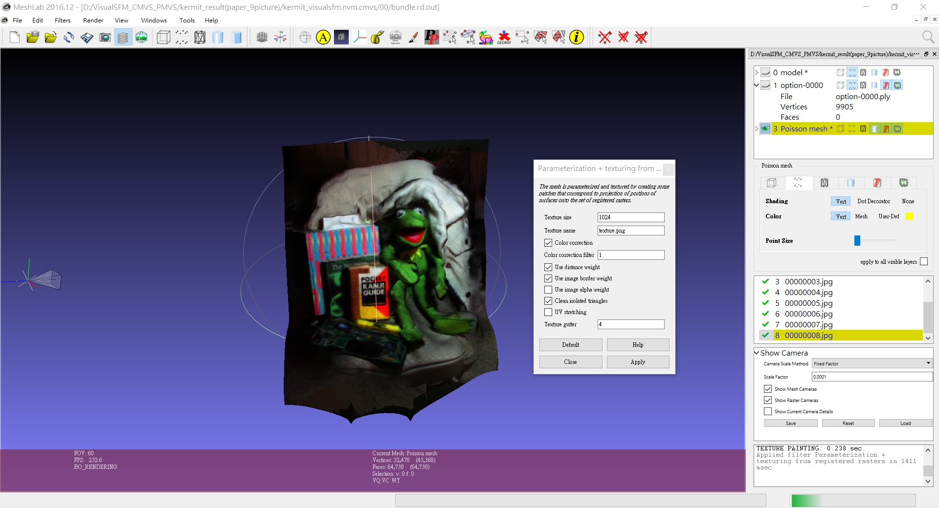 Use output of openMVG to PMVS in Meshlab with texture · Issue #1577 · openMVG/openMVG · GitHub