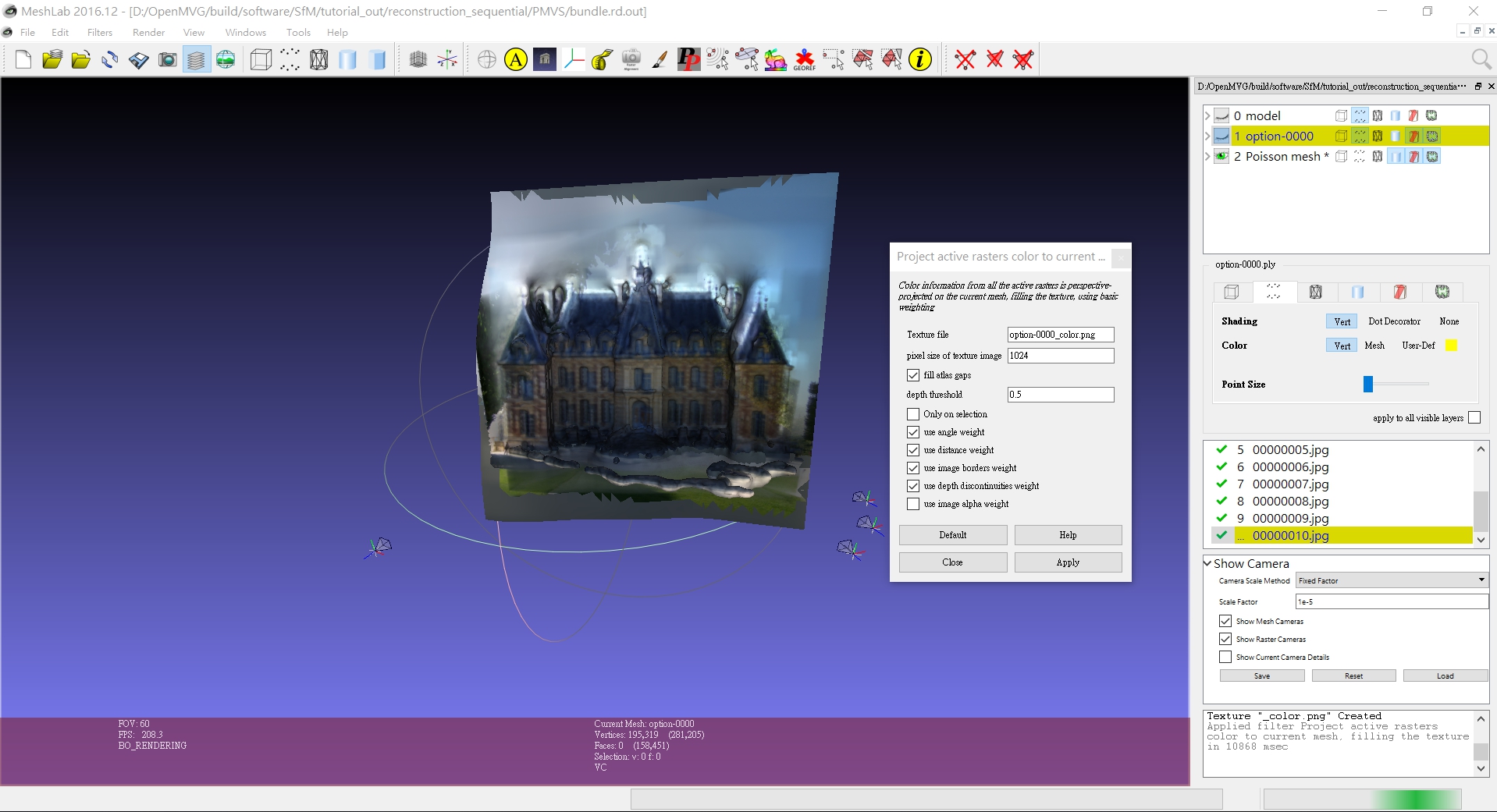 Use output of openMVG to PMVS in Meshlab with texture · Issue #1577 · openMVG/openMVG · GitHub