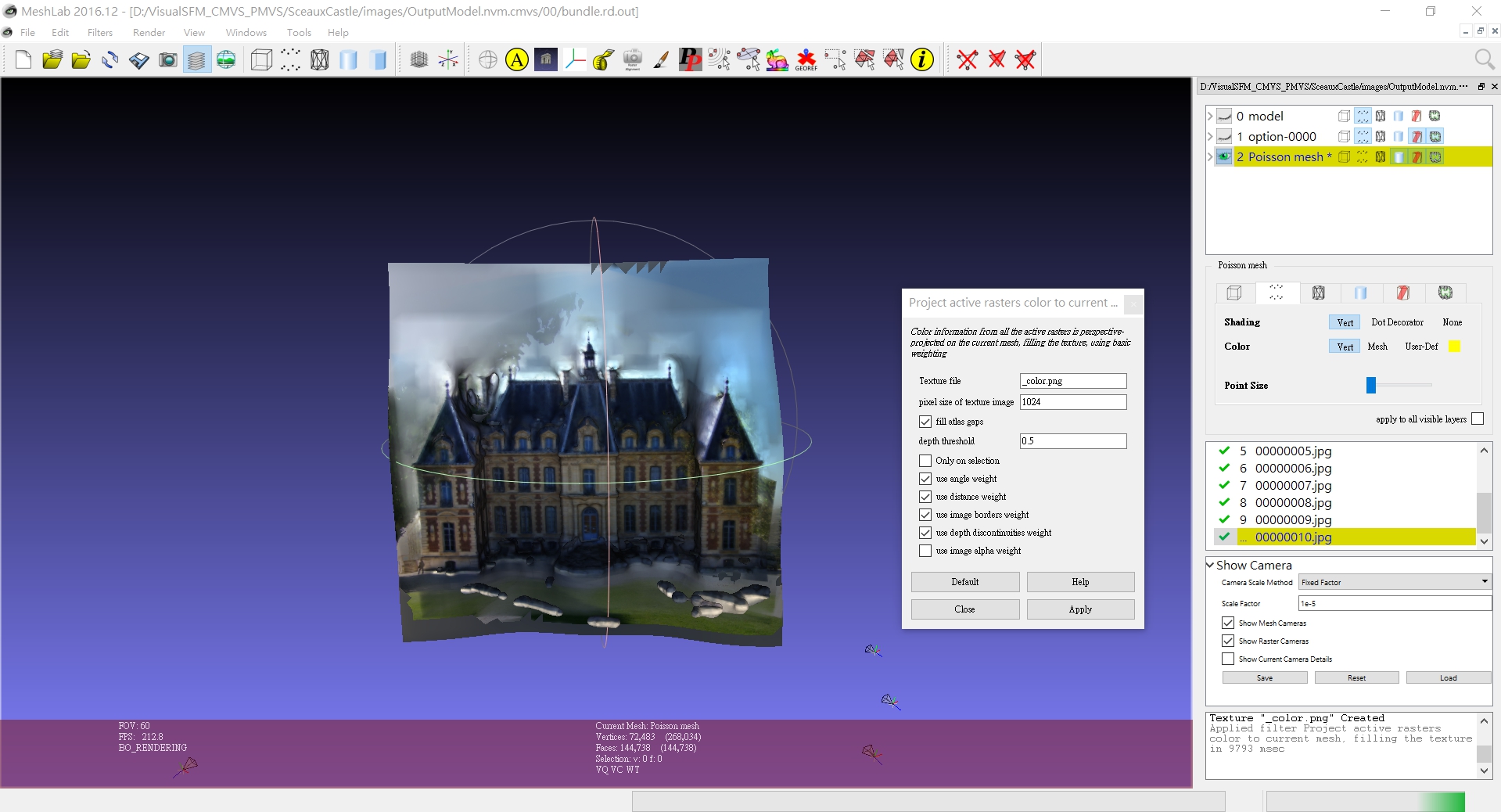 Use output of openMVG to PMVS in Meshlab with texture · Issue #1577 · openMVG/openMVG · GitHub