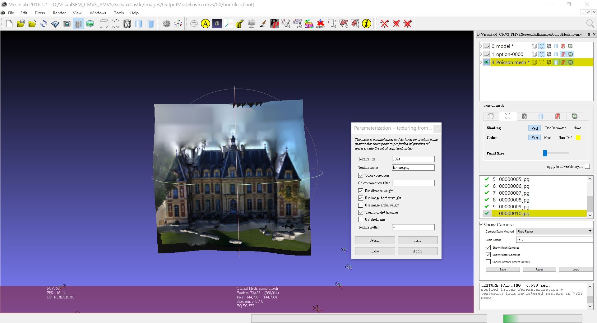 Use output of openMVG to PMVS in Meshlab with texture · Issue #1577 · openMVG/openMVG · GitHub