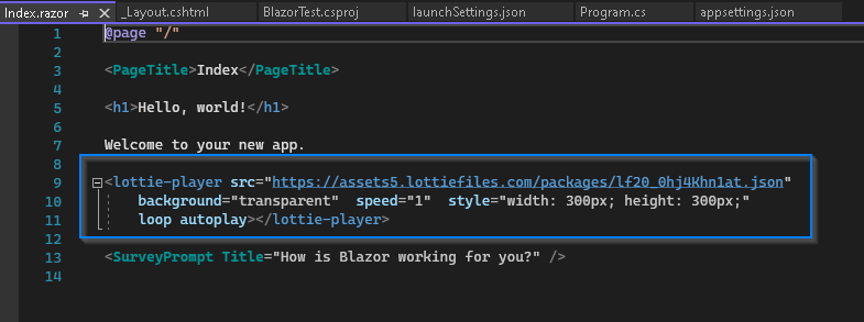 Using Lottie In Blazor · Issue 44109 · Dotnetaspnetcore · Github